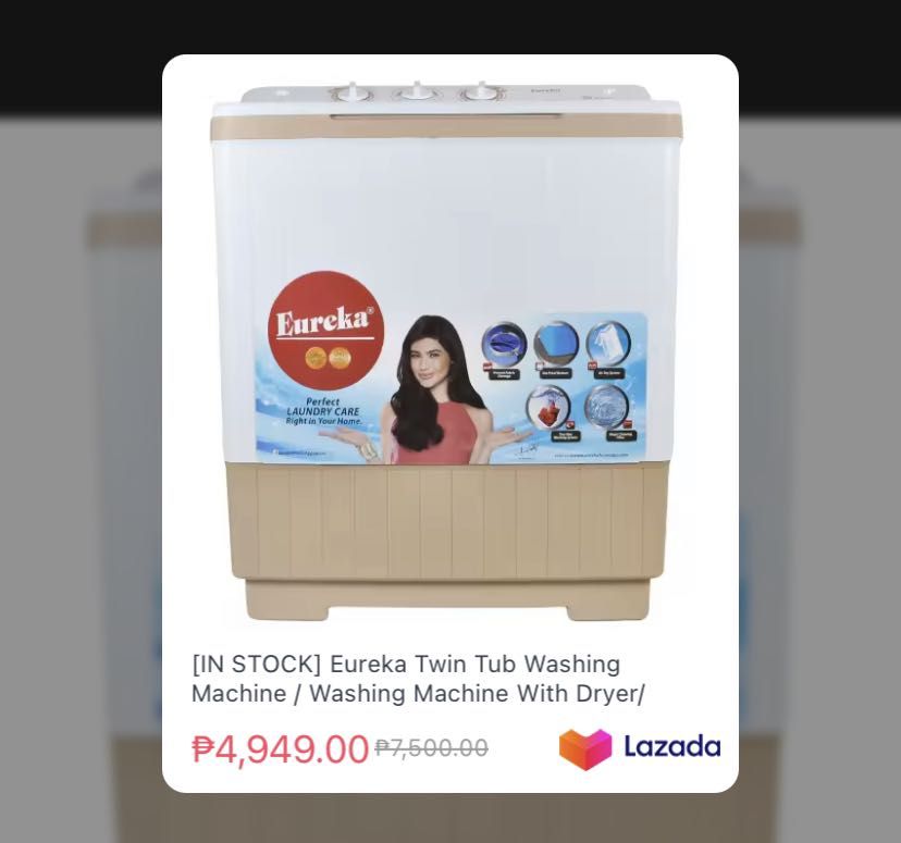 EUREKA WASHING MACHINE 6.5KG TWIN TUB, Furniture & Home Living ...