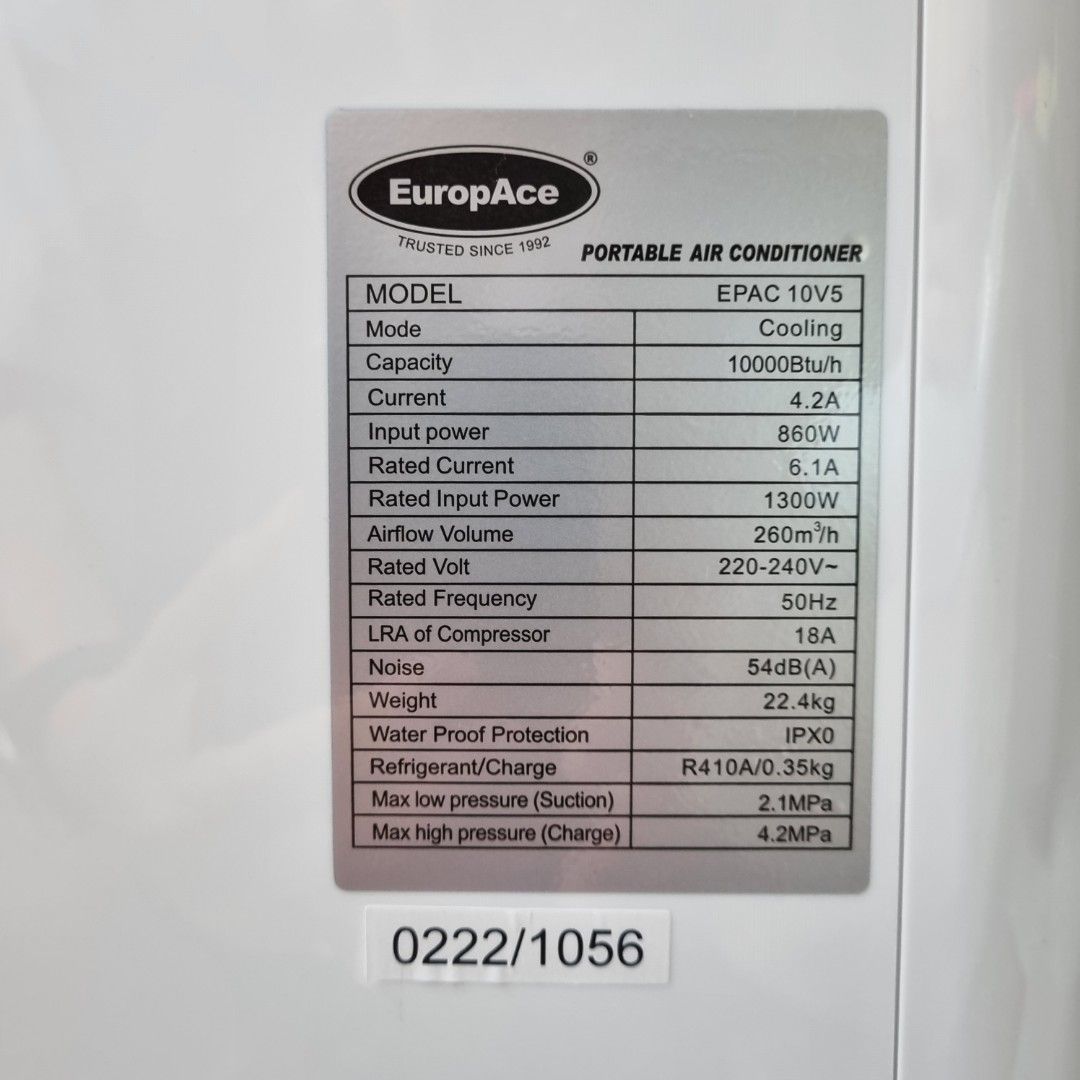 EuropAce 3-in-1 Portable Aircon, TV & Home Appliances, Air Conditioners ...