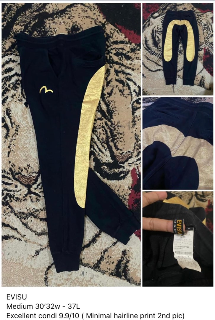 Evisu, Men's Fashion, Bottoms, Joggers on Carousell