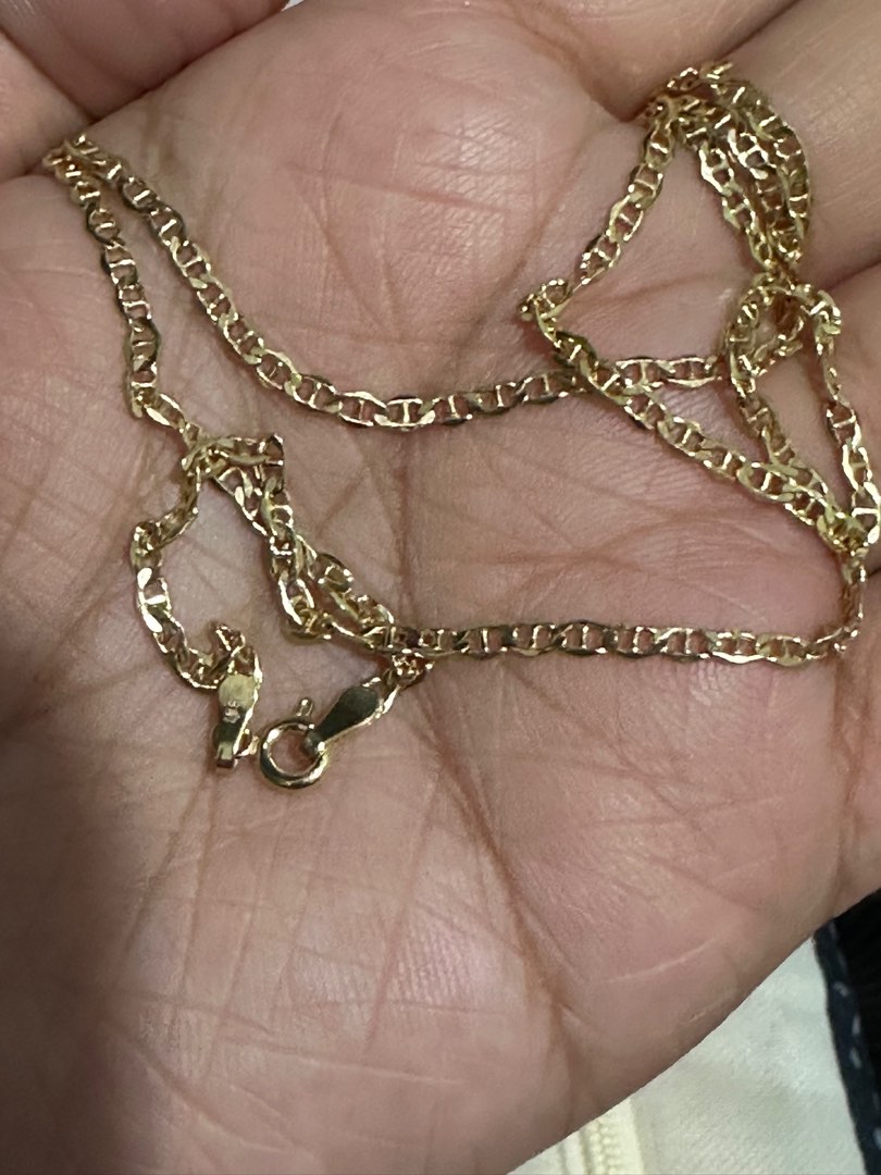 Flat Gucci chain 18k gold - 16inches on Carousell