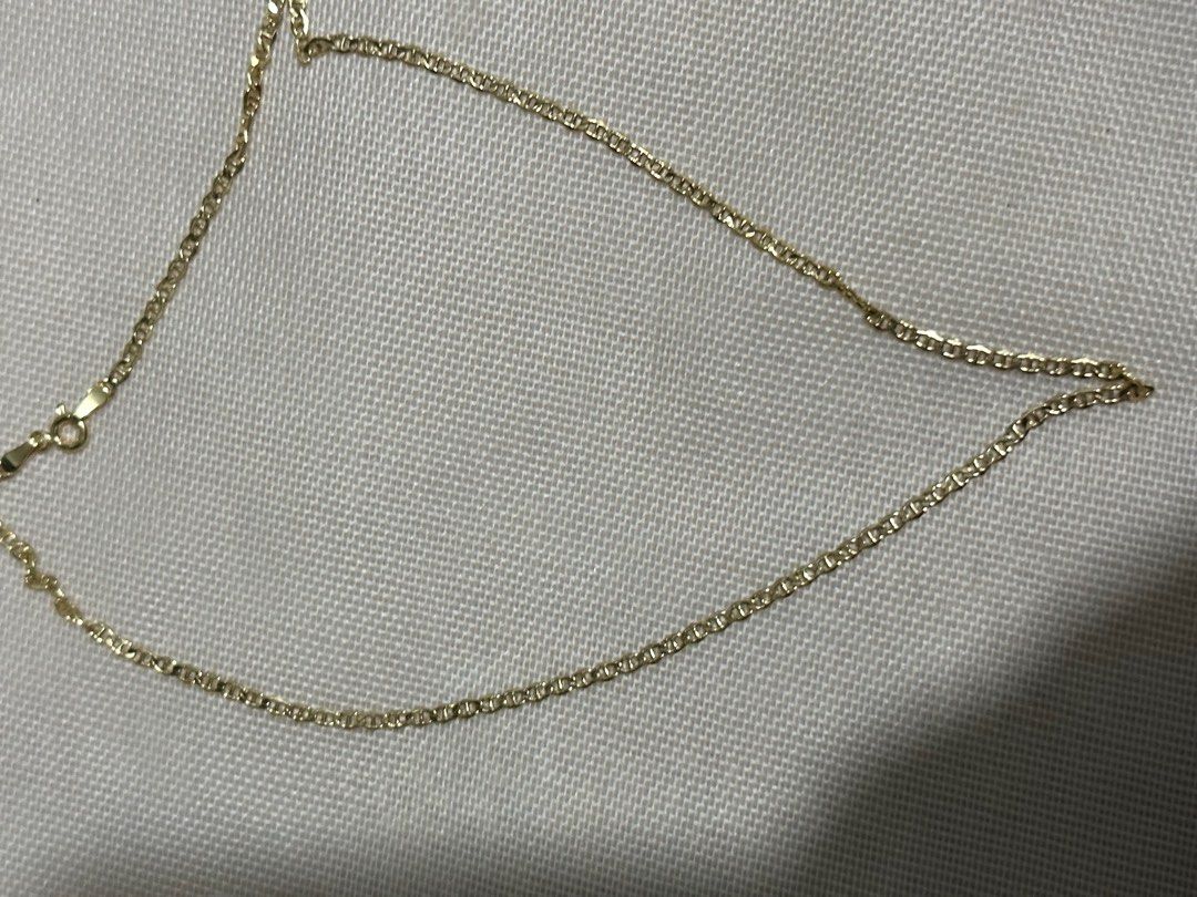 Flat Gucci chain 18k gold - 16inches on Carousell
