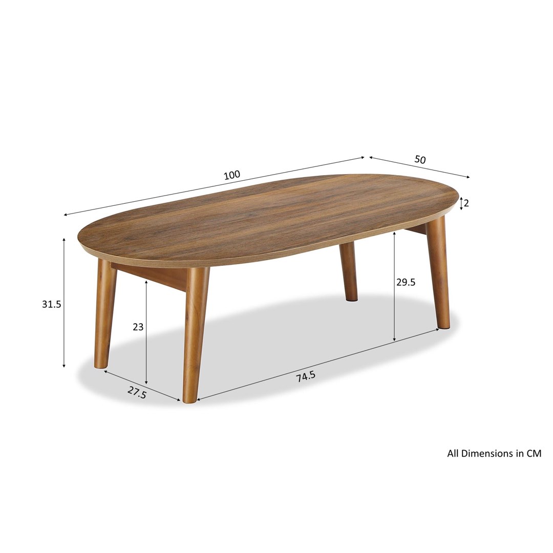 FortyTwo Payton Foldable Oval Coffee Table Walnut Wood, Furniture ...