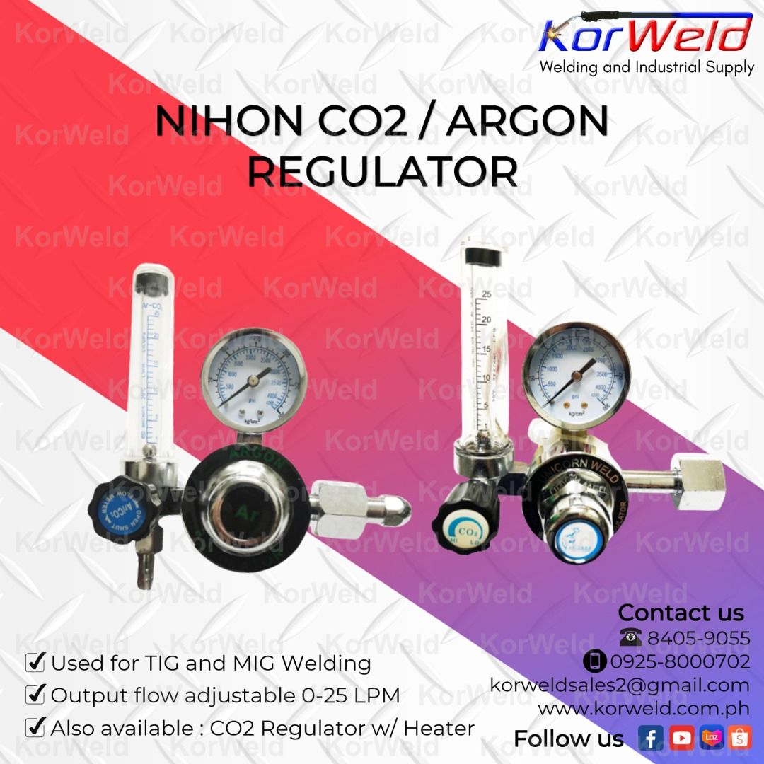 Gas regulator Argon, Co2, Nitrogen, Oxygen, Acetylene, etc., Commercial ...