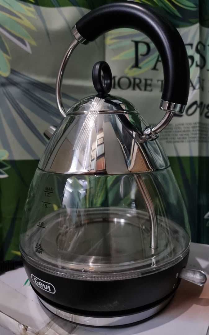 GEVI Electric Glass Kettle 110 Volts Elegant Glass See Through ...