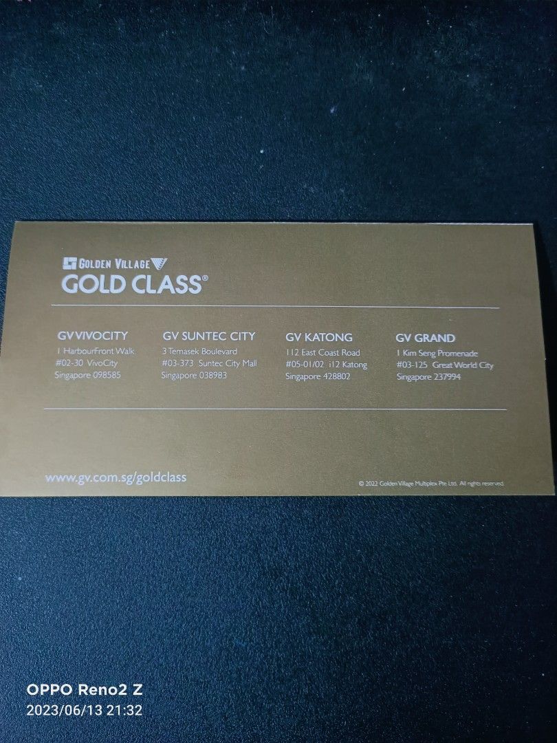 Gold Class Movie Ticket and Dine voucher, Tickets & Vouchers, Vouchers ...