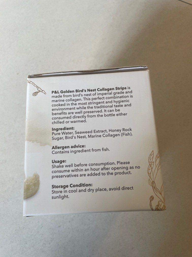 Golden Bird's Nest Collagen Strips, Health & Nutrition, Health ...