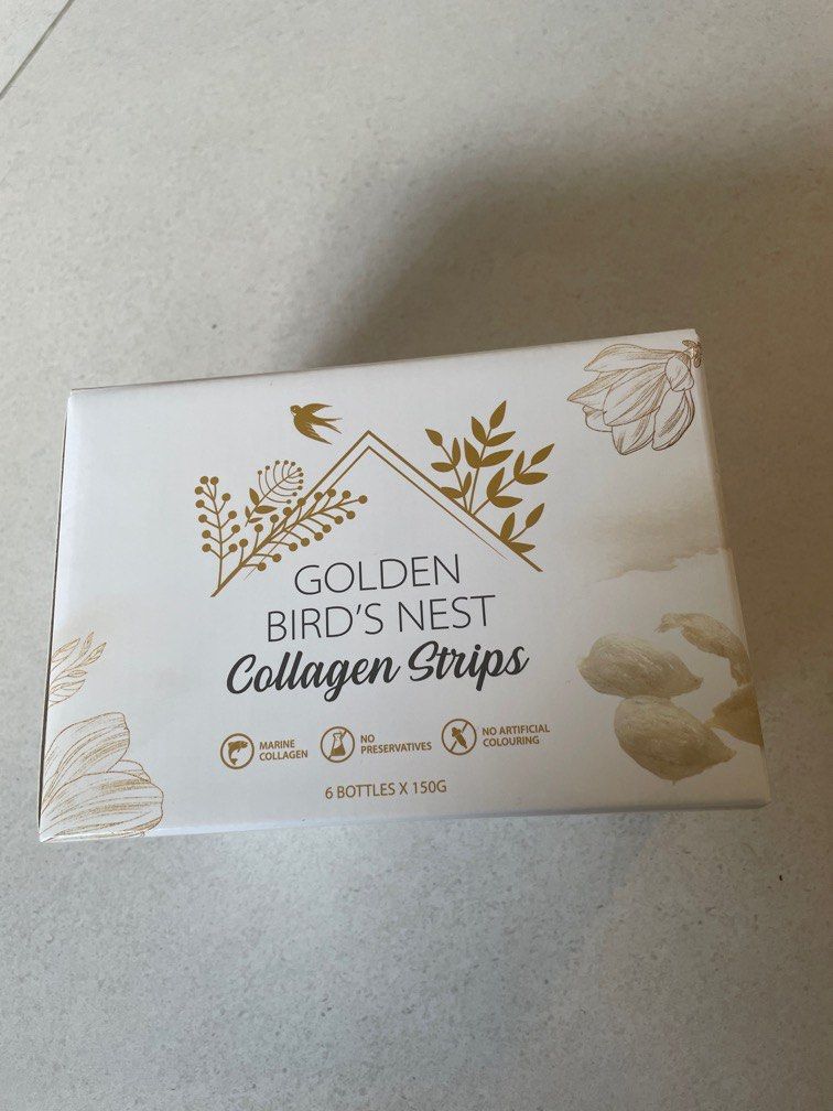 Golden Bird's Nest Collagen Strips, Health & Nutrition, Health ...