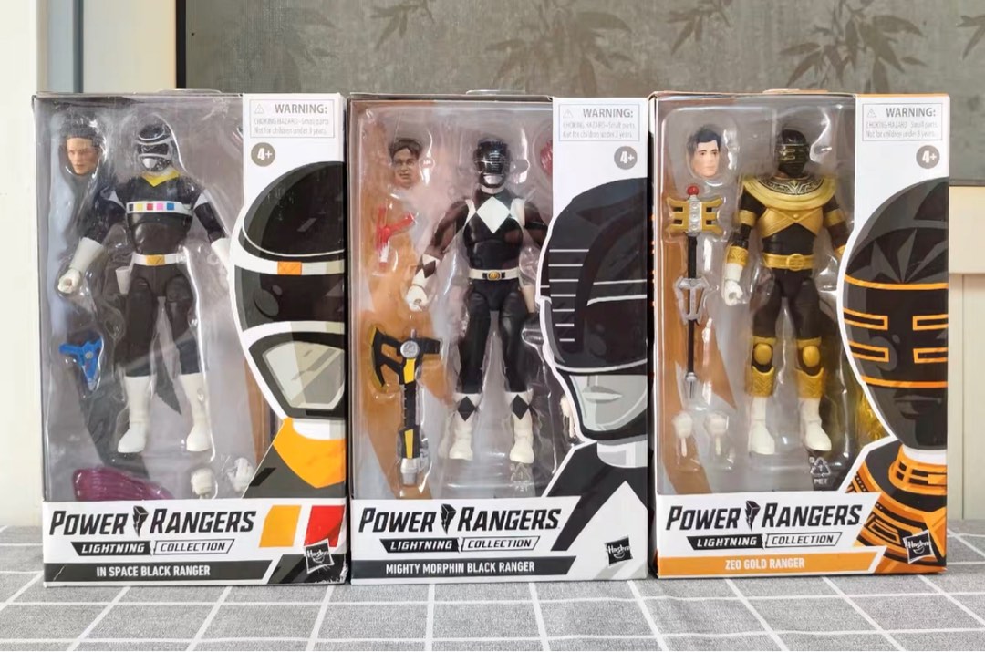 HASBRO POWER RANGERS LIGHTNING COLLECTION BLACK RANGER ZED GOLD RANGER ...