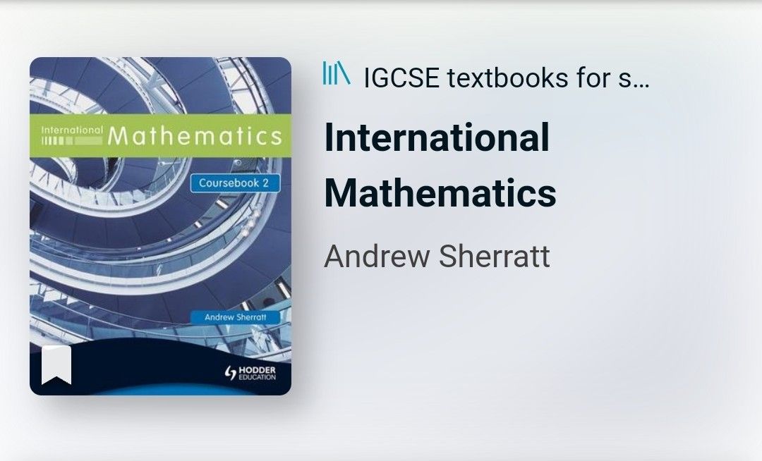 HODDER INTERNATIONAL MATHEMATICS COURSEBOOK 2 by Andrew Sherratt ...