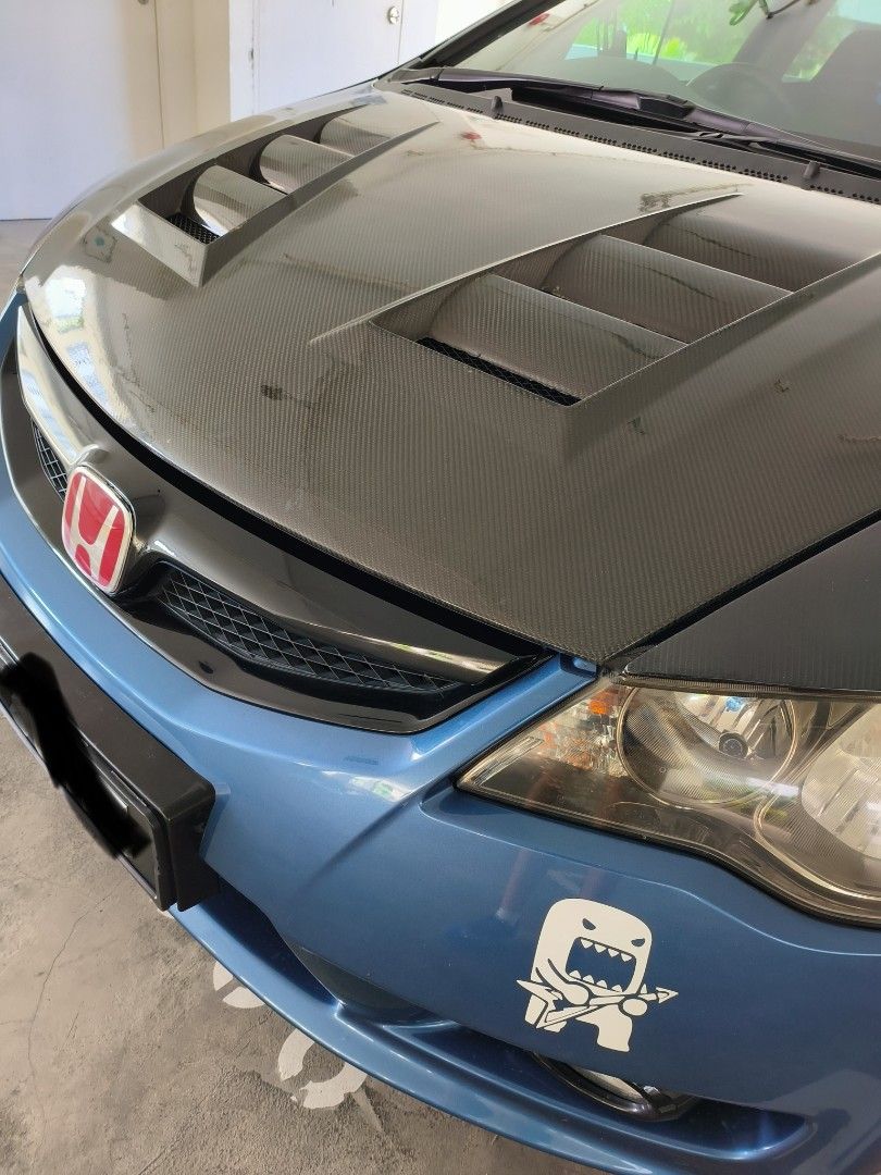 Honda civic fd fd1 fd2 fd3 fd4 fd2r js racing carbon bonnet mugen spoon, Car Accessories ...