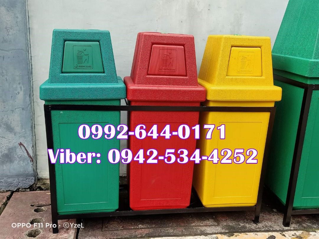 Hooded trash bin set with metal frame, Furniture & Home Living ...