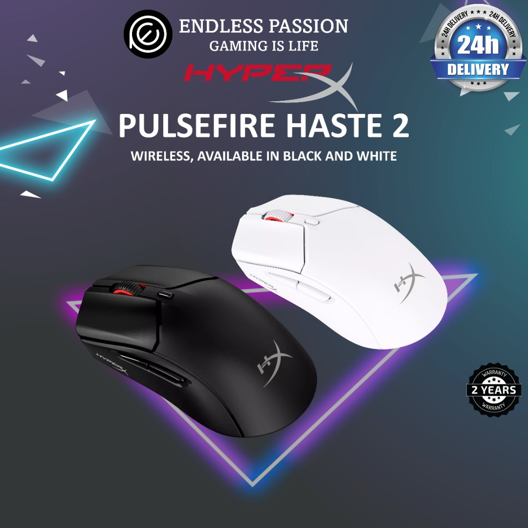 HyperX Pulsefire Haste II Wireless RGB Mouse - Available in Black and ...