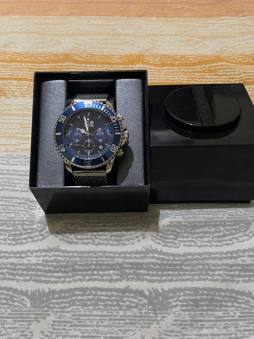 ICE steel Mesh blue- Chrono, Men's Fashion, Watches & Accessories ...
