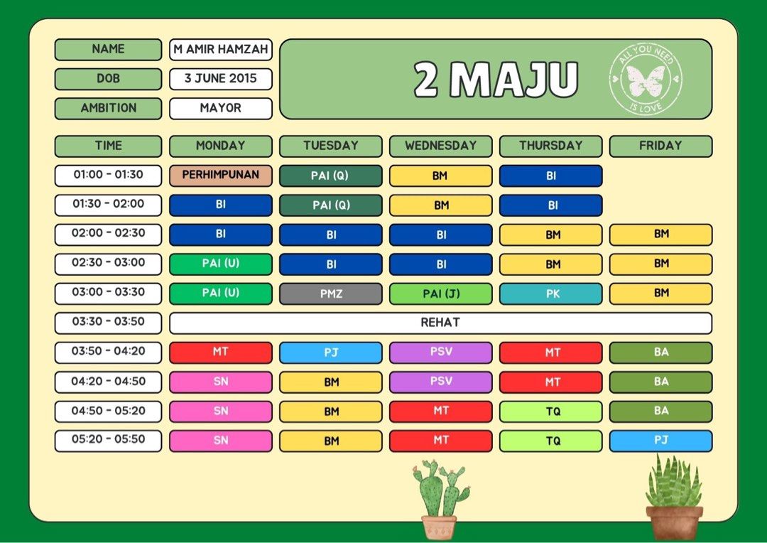 Jadual Waktu Sekolah: Design, Print & Laminate, Services, Others on ...