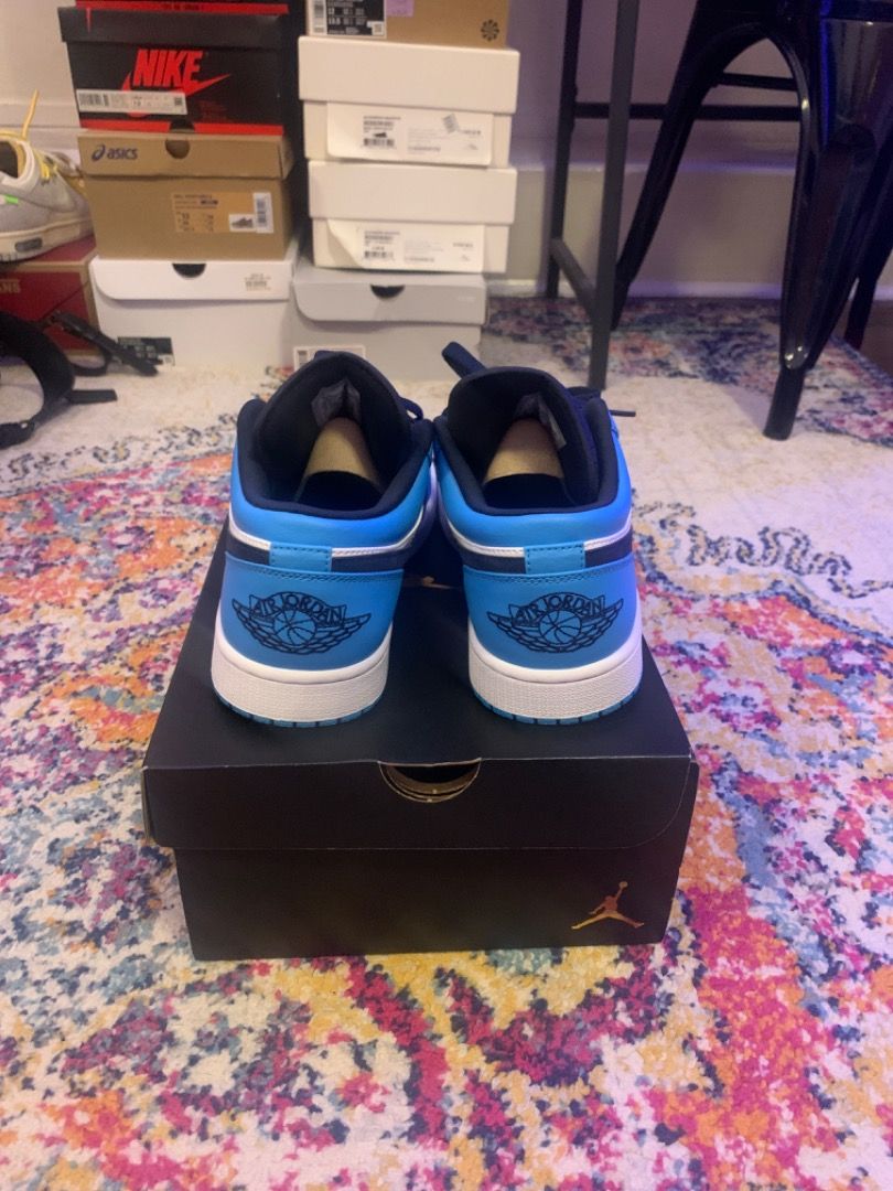 jordan 1 low unc, Men's Fashion, Footwear, Casual shoes on Carousell