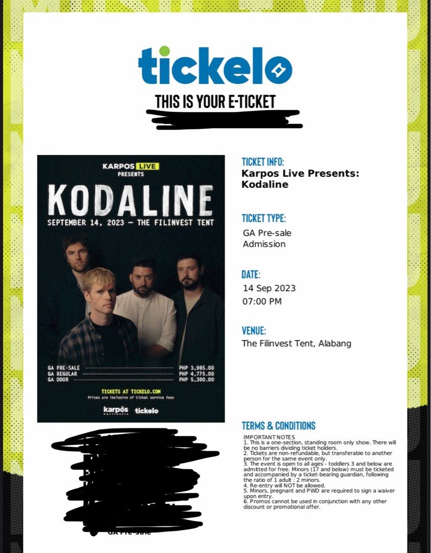 Kodaline Manila Concert Ticket, Tickets & Vouchers, Event Tickets on ...