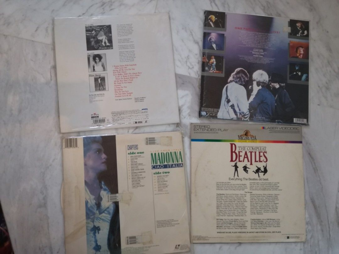 Laser discs album songs (beatles, Madonna, bee gees, Whitney Houston ...