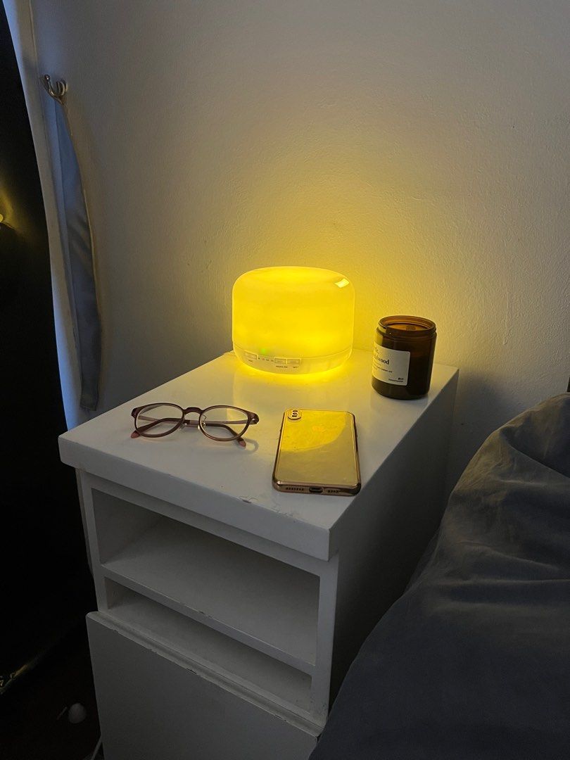 Long Bedside Table White Wood Lacquer Rolling With Wheels, Furniture ...