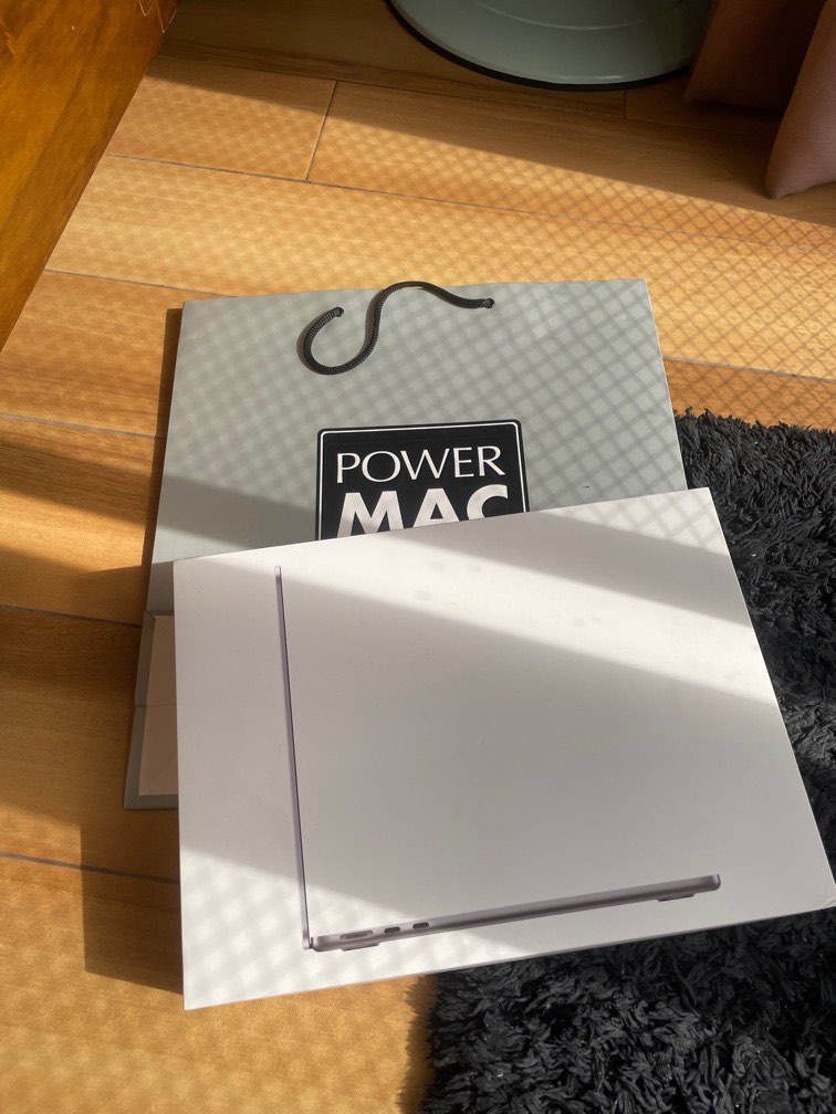 Macbook air box and paper bag on Carousell