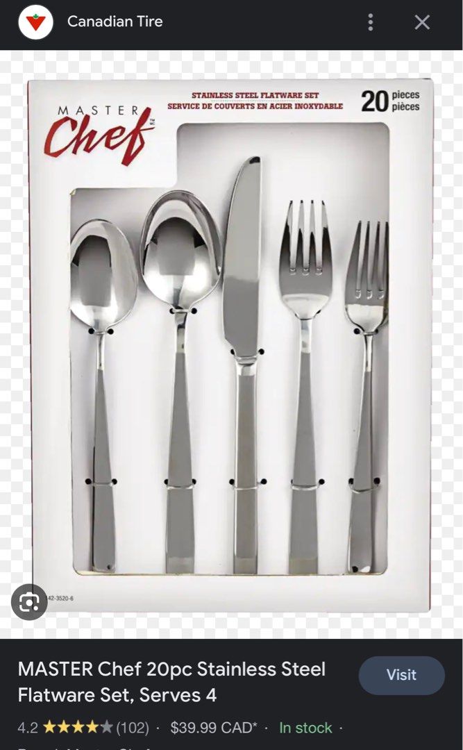 Master Chef Stainless Steel Flatware Set - 20 pcs on Carousell