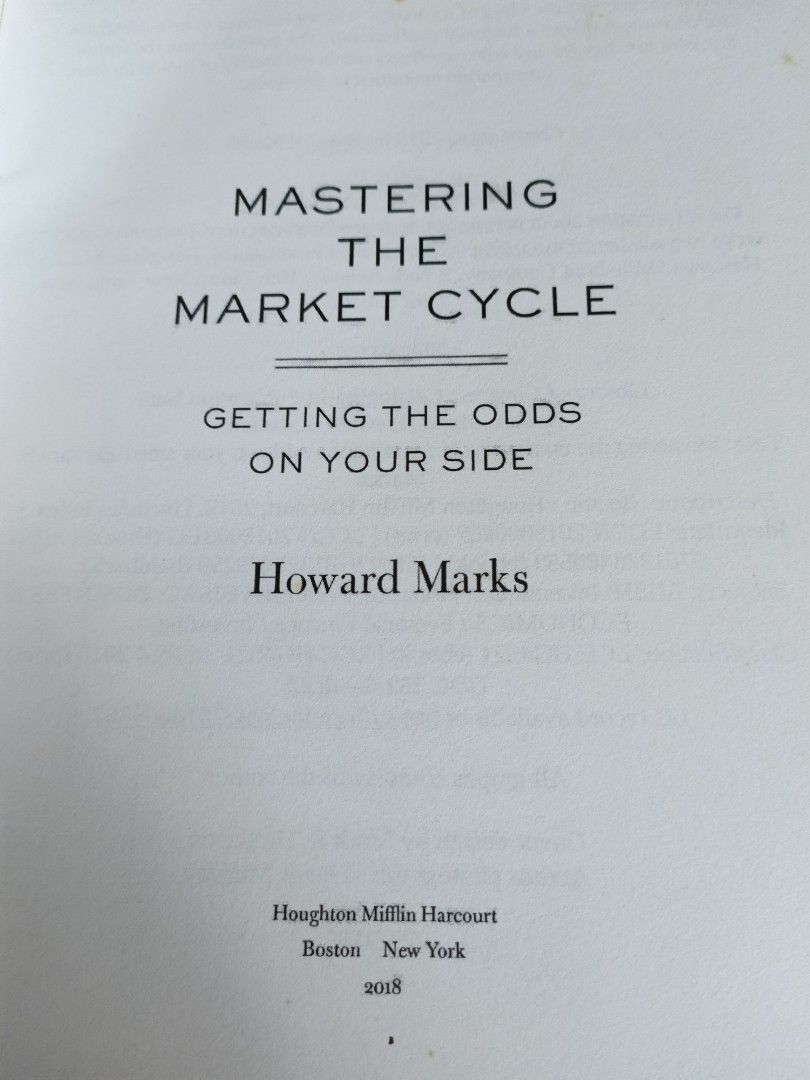 Mastering the Market Cycle by Howard Marks, Hobbies & Toys, Books ...