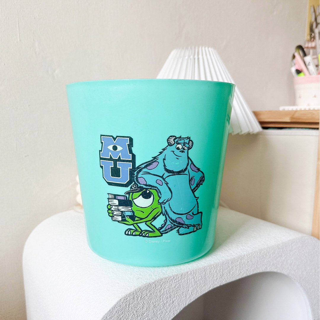 Monsters University Plastic Trash Bin on Carousell
