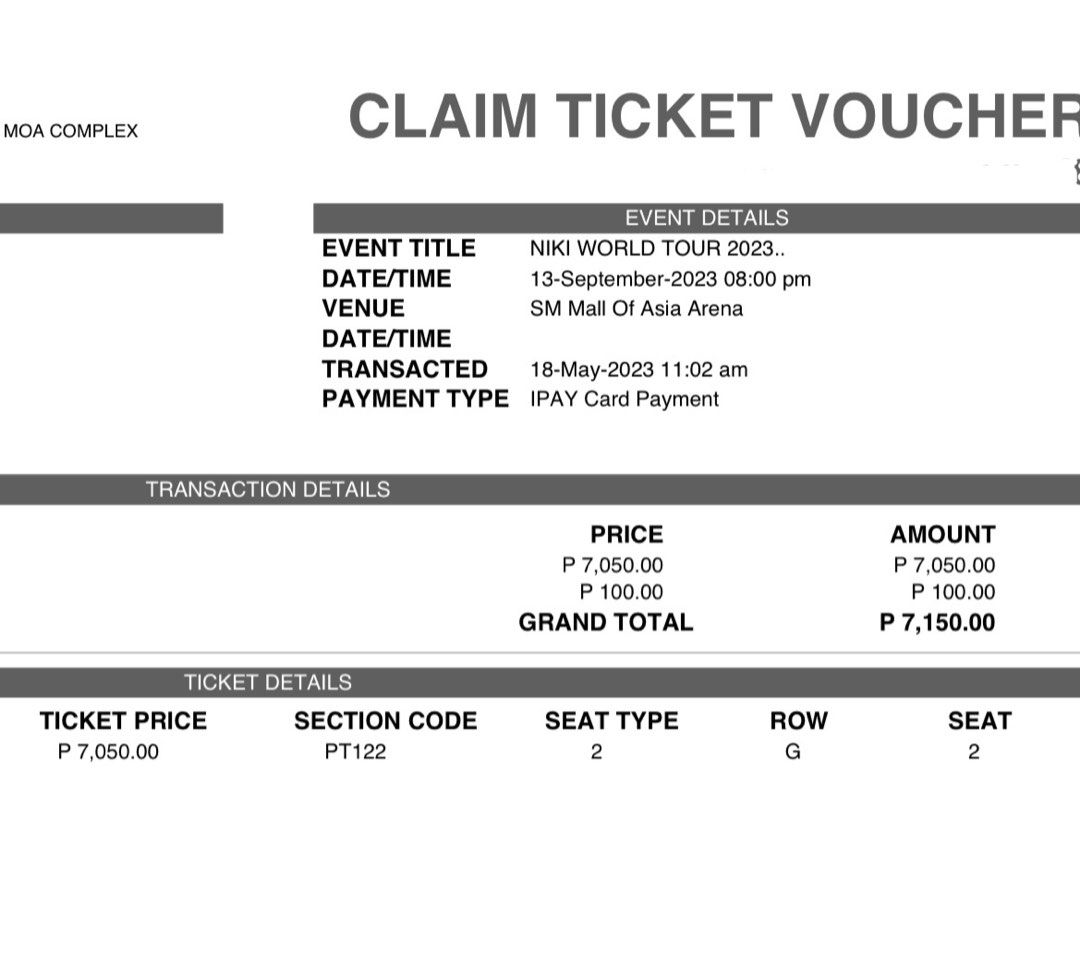 NIKI Nicole Tour Manila Patron Ticket on Carousell NIKI Nicole Tour Manila Patron Ticket on Carousell