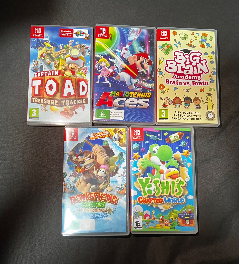 Nintendo switch bundle games - Yoshi crafted world , Mario tennis ace ...