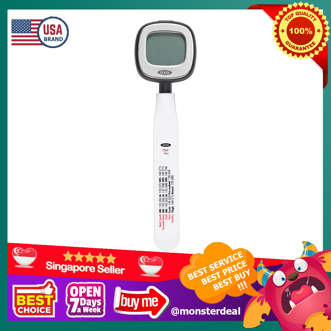 OXO Good Grips Chef's Precision Digital Instant Read Thermometer, Black ...