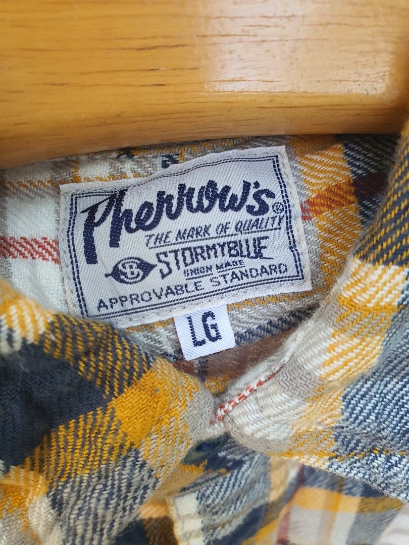 Pherrows Japan Flannel Shirt, Men's Fashion, Tops & Sets, Formal Shirts on Carousell