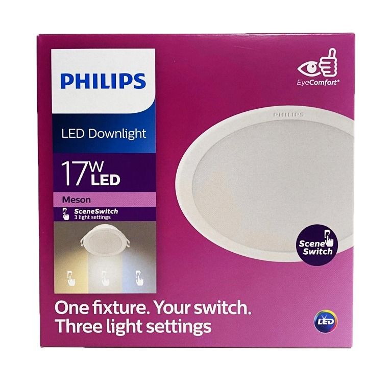 PHILIPS 3 Color Meson LED Downlight 9W 13W 17W Tri Tone Scene Switch ...