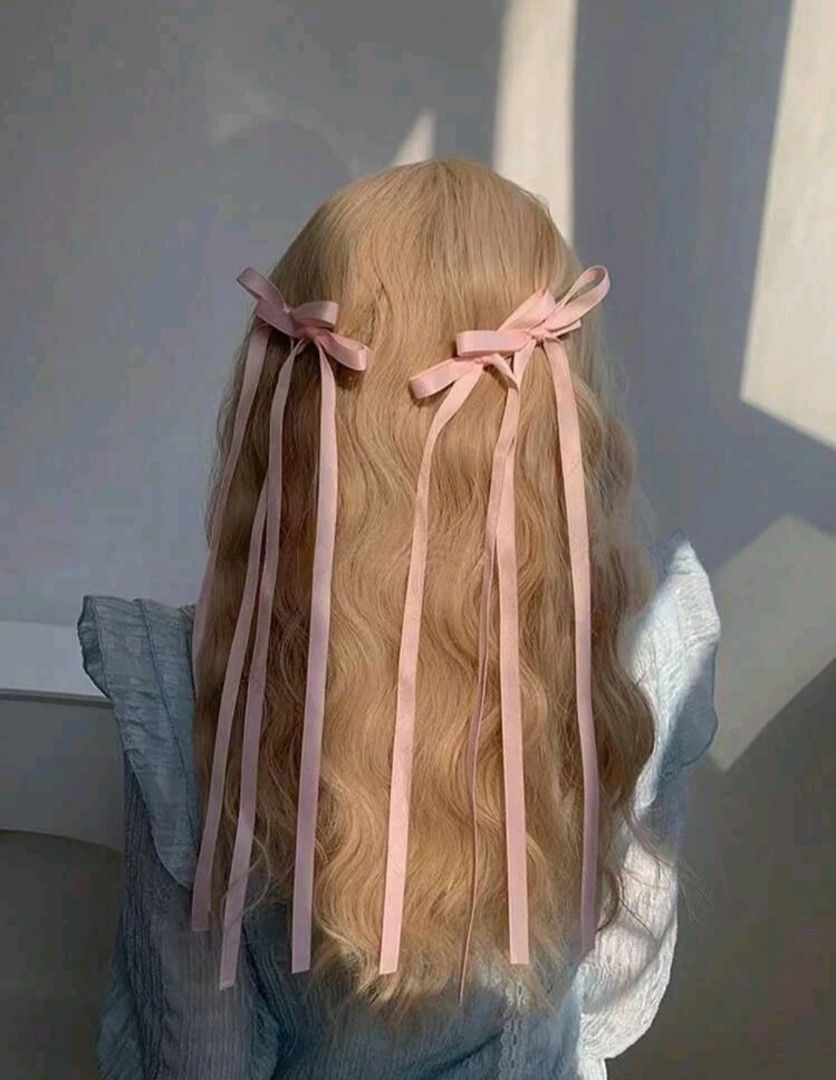 Pink Ribbon Hair Clips, Women's Fashion, Watches & Accessories, Hair ...