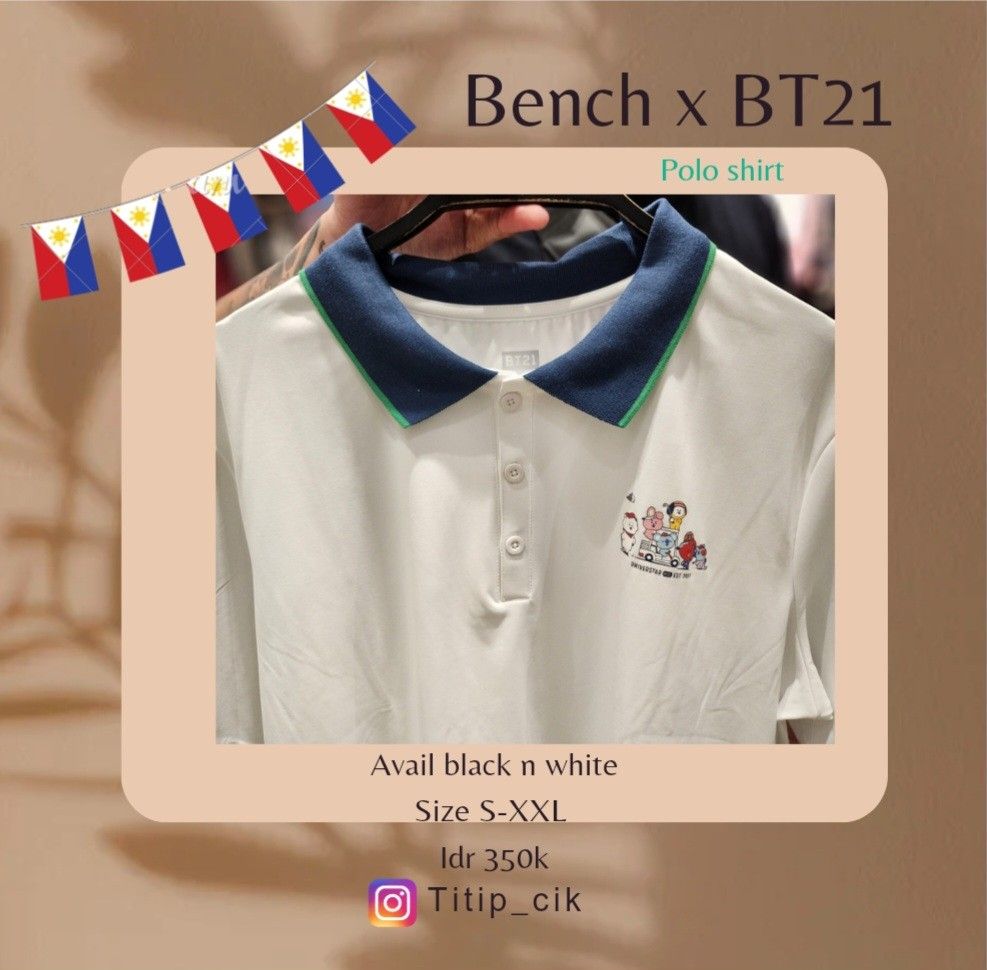PO pre order bench x BTS BT21 // kaos polo ce / co sport olahraga, K ...