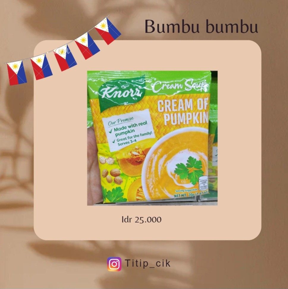 PO pre order snack bumbu knorr philipines babi soup pumpkin crab corn ...