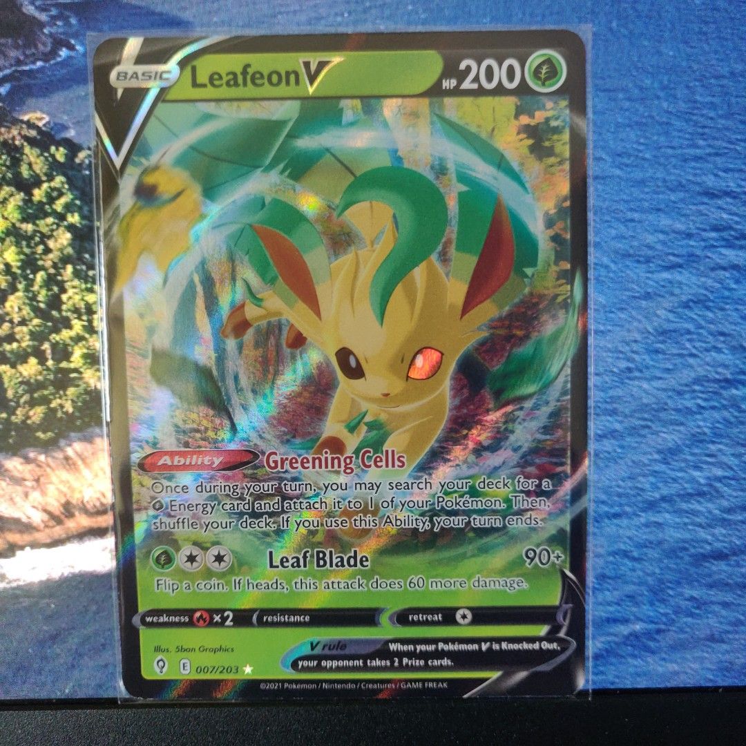 Pokemon TCG Leafeon V | Evolving Skies, Hobbies & Toys, Toys & Games on ...