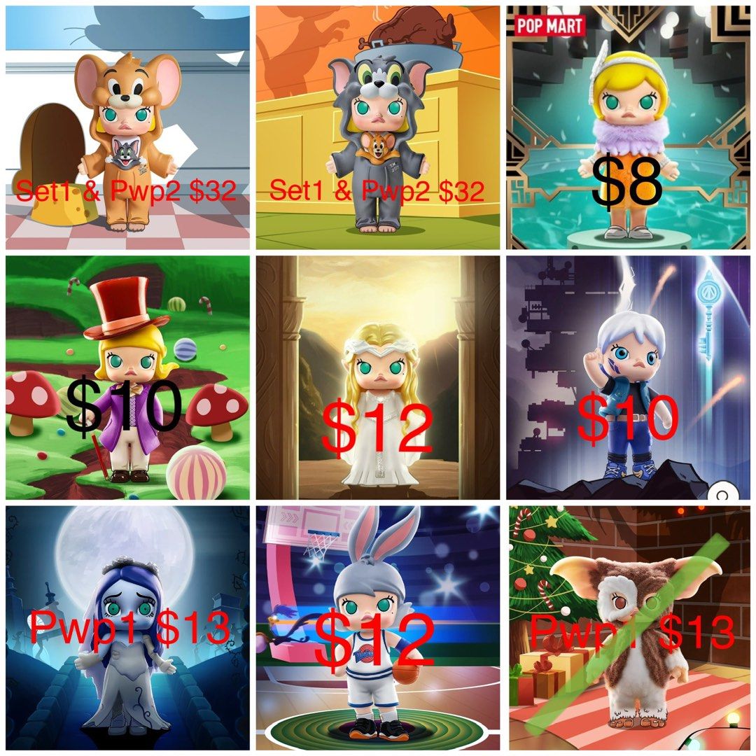 Popmart popmart Dimoo Retro Jurassic World/Molly Wb Warner/Skullpanda ...