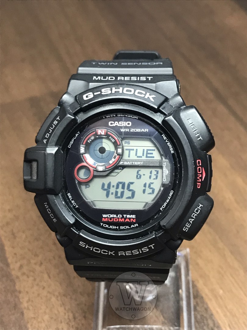 Casio Mudman G-9300-1 Pre-Owned Tough Solar Twin Sensors, Men's Fashion ...