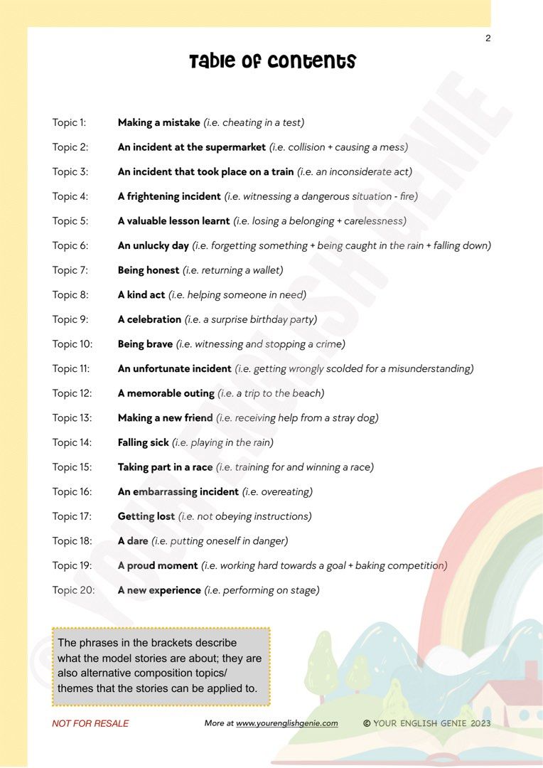 Primary 3 and 4 Model Compositions Book (English Creative Writing ...