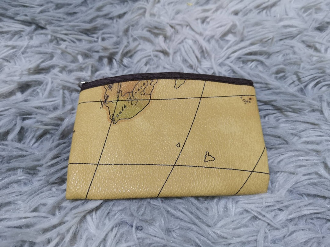 Printed Map Leather Coin Purse on Carousell