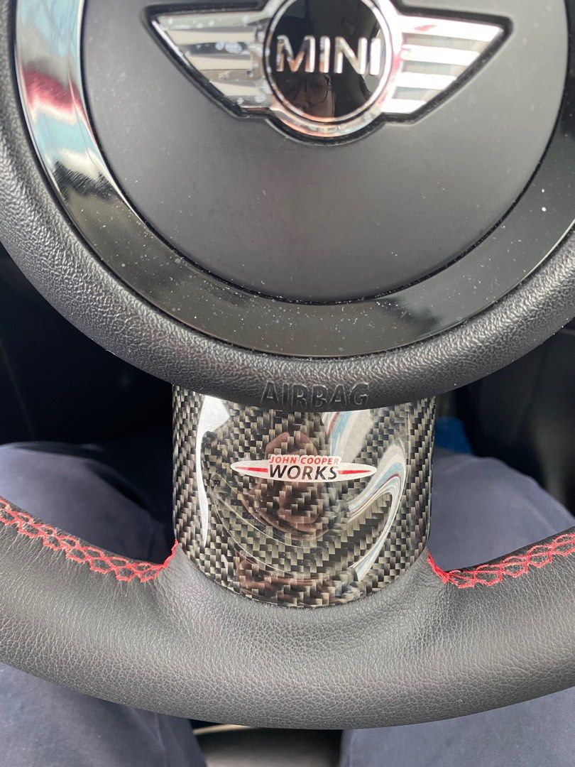 R56 Mini Cooper steering wheel carbon fiber cover, Car Accessories ...