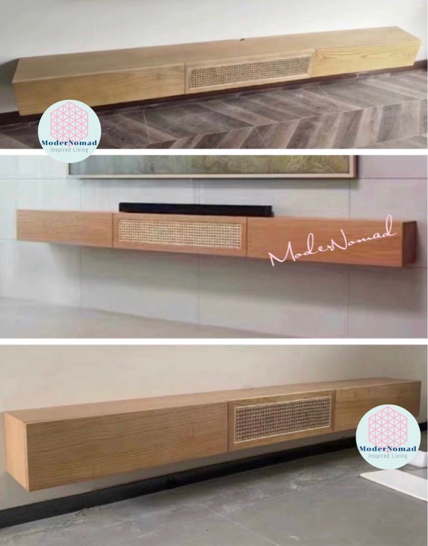 Rattan TV Console TV Cabinet Wall Mount Option Sideboard Side Console ...