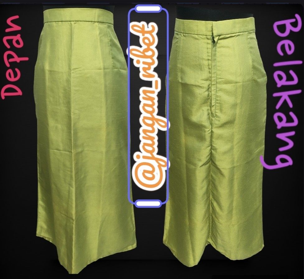 Rok Hijau polos / long skirt / rok Panjang / rok formal / rok kuliah ...