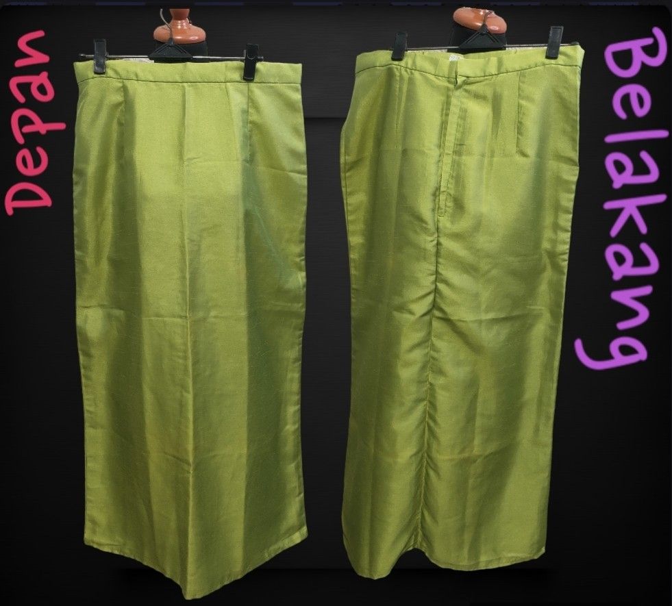 Rok Hijau polos / long skirt / rok Panjang / rok formal / rok kuliah ...
