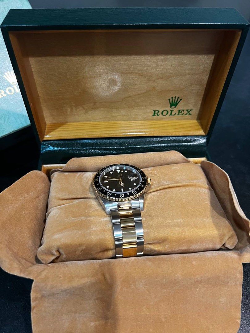 Rolex GMT Master II half- gold 16713, Luxury, Watches on Carousell