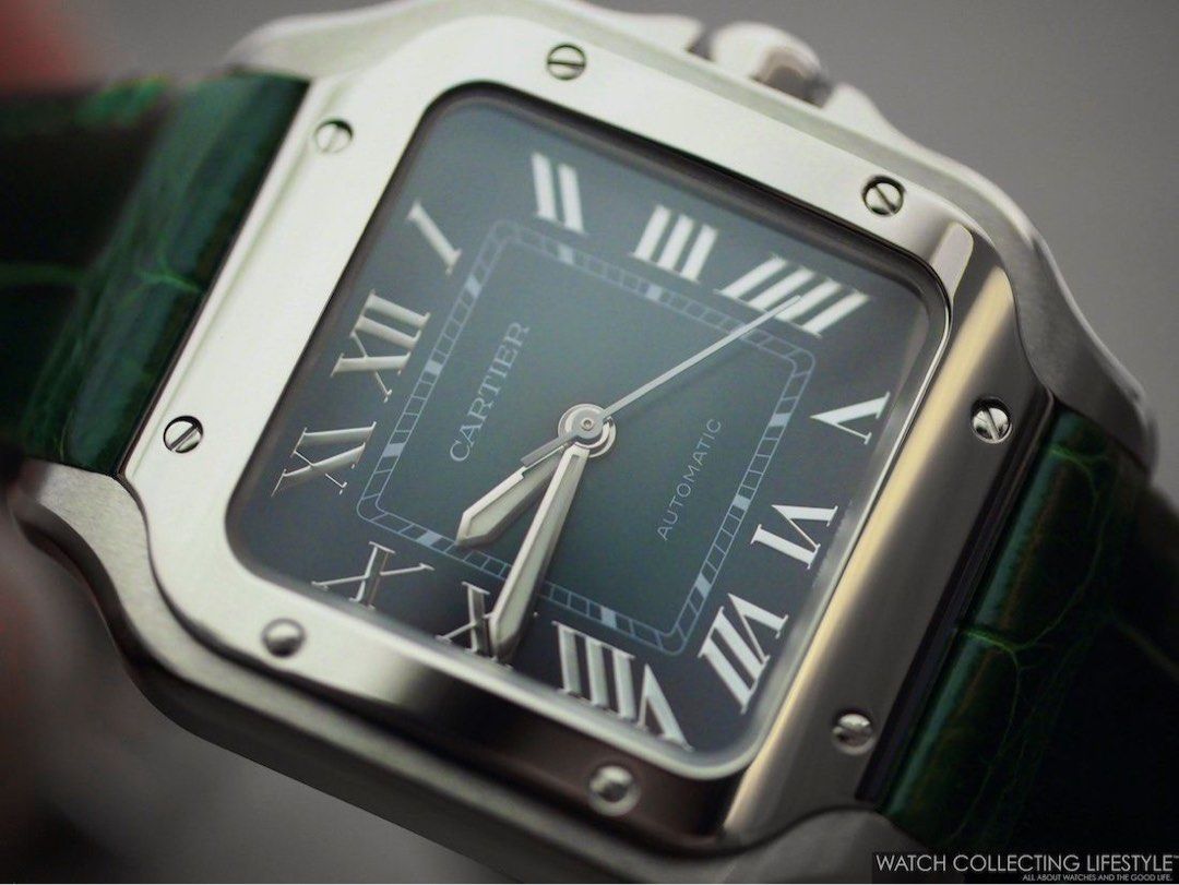 Santos De Cartier Medium Green 2023 New Model, Luxury, Watches on Carousell