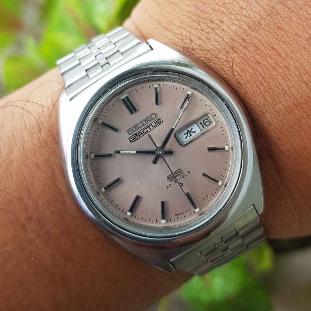 Seiko 5 Actus Salmon Dial, Barang Mewah, Jam Tangan di Carousell