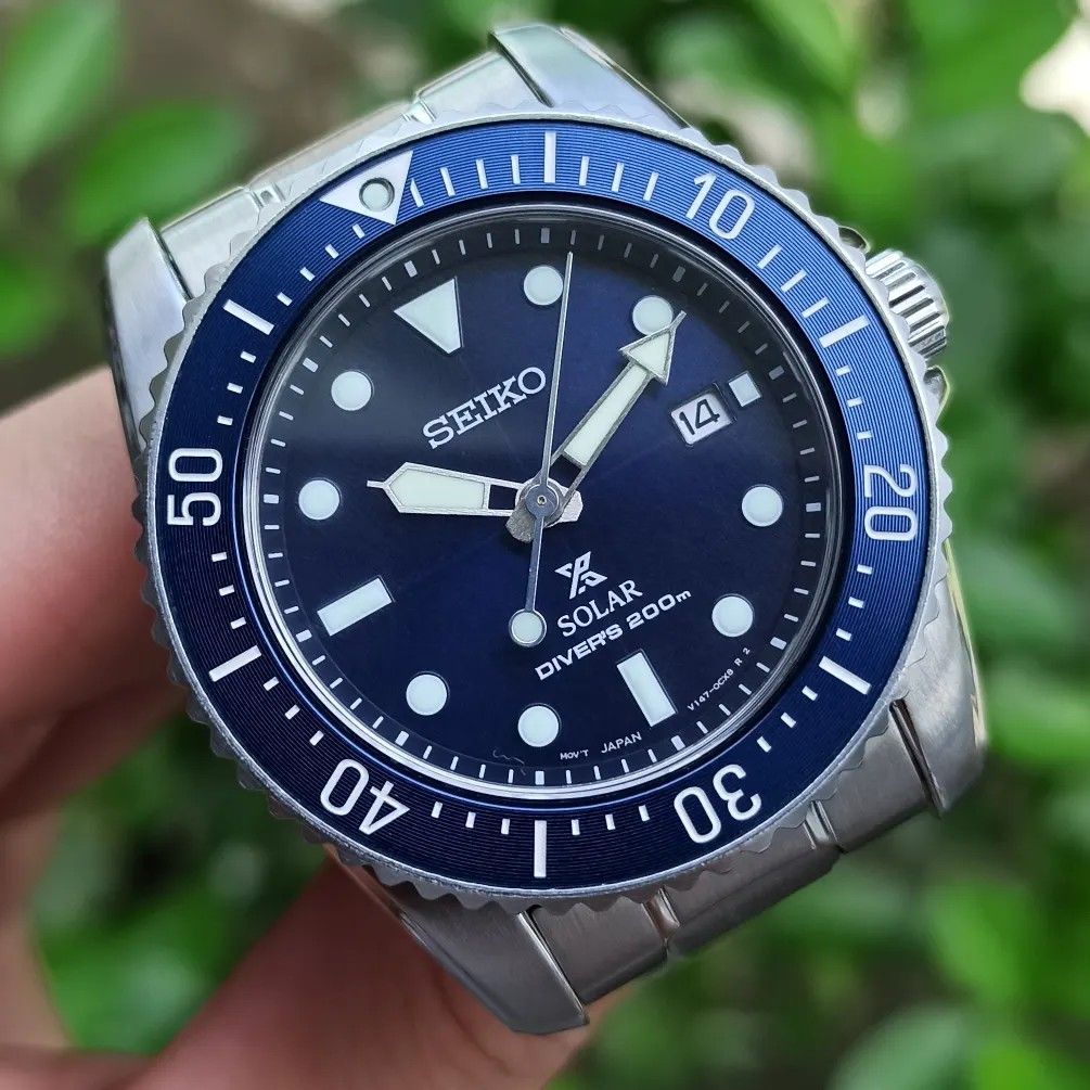 Seiko Prospex - Solar Diver SNE585P1 - Blue, Luxury, Watches on Carousell