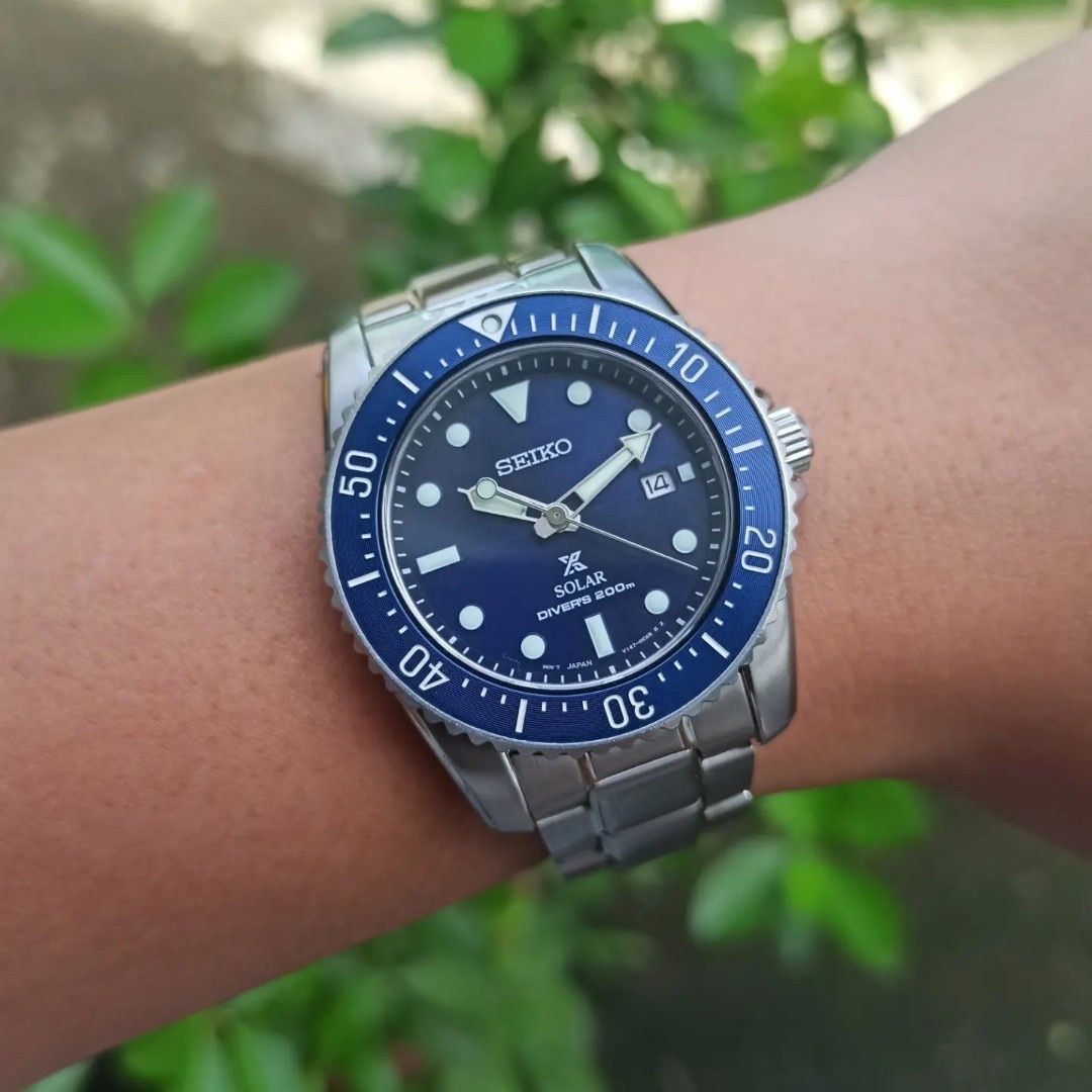 Seiko Prospex - Solar Diver SNE585P1 - Blue, Luxury, Watches on Carousell