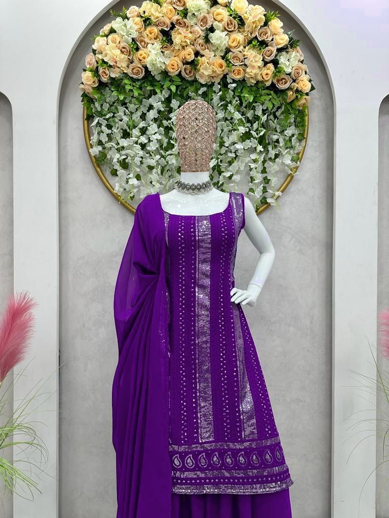 PRE ORDER Shararah Punjabi Suit Palazzo Kurti Salwar Kameez Chudidar ...