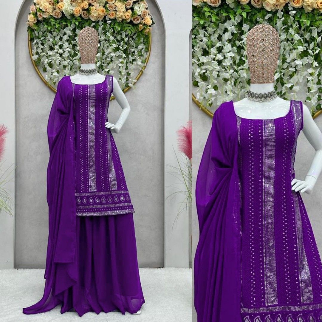 PRE ORDER Shararah Punjabi Suit Palazzo Kurti Salwar Kameez Chudidar ...